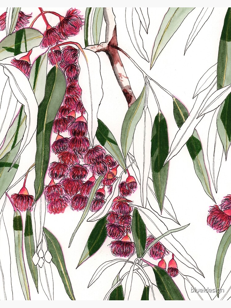 Drawing & Illustration Downloadable digital art print of pink flowering ...