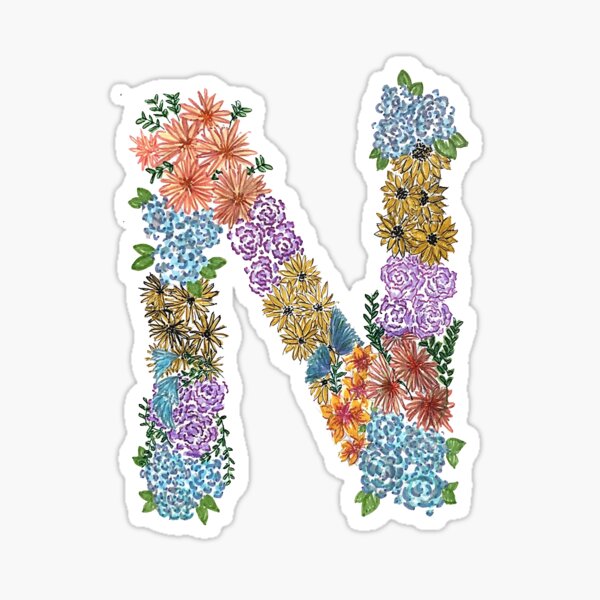 "letter N" Sticker for Sale by NoraDesign | Redbubble