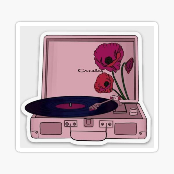 "pink record player" Sticker for Sale by norabb30 | Redbubble