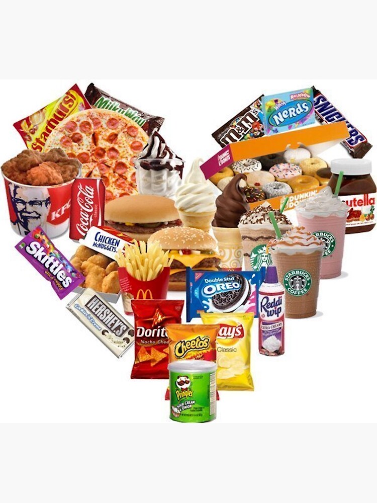 "fast food heart" Sticker by cassizzle | Redbubble