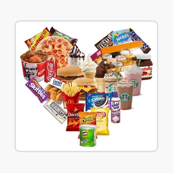 "fast food heart" Sticker by cassizzle | Redbubble