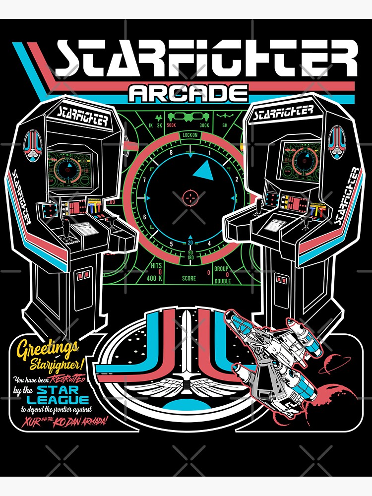 "Starfighter Arcade Version 3" Sticker for Sale by myronmhouse | Redbubble