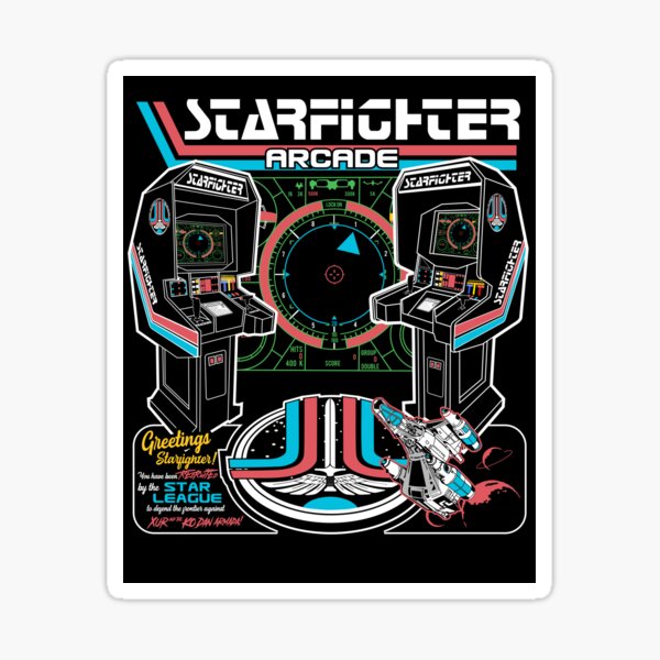 "Starfighter Arcade Version 3" Sticker for Sale by myronmhouse | Redbubble