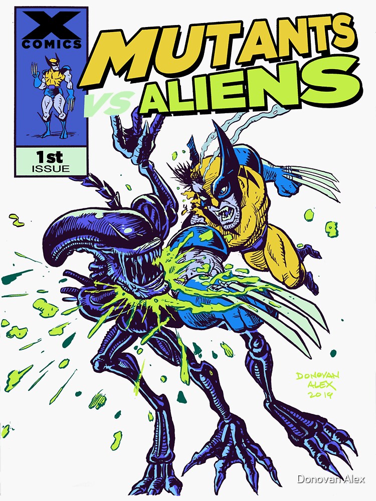 "Mutants vs Aliens" Sticker by donovanalex | Redbubble
