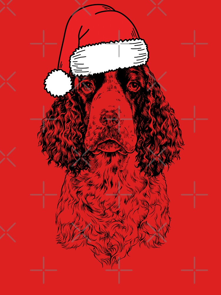 "Christmas English Springer Spaniel Santa Dog Holiday" T-shirt by ...