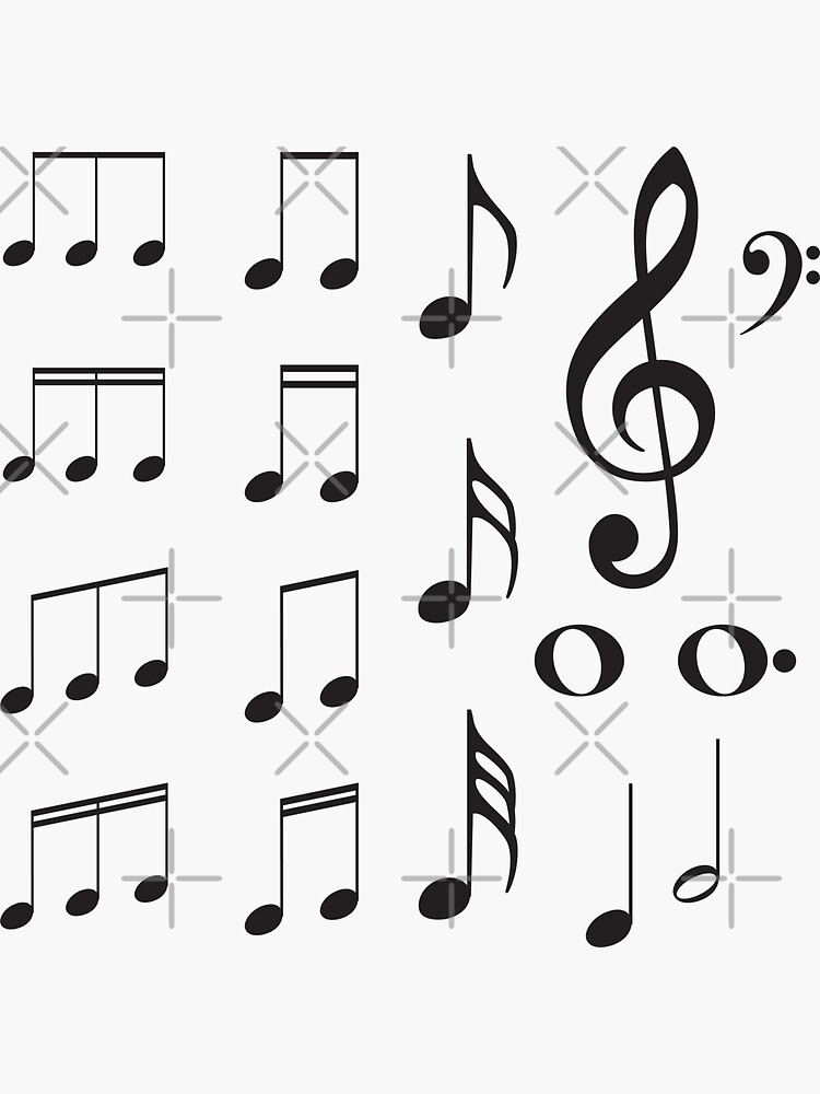 "Music Notes" Sticker for Sale by AnnArtshock | Redbubble