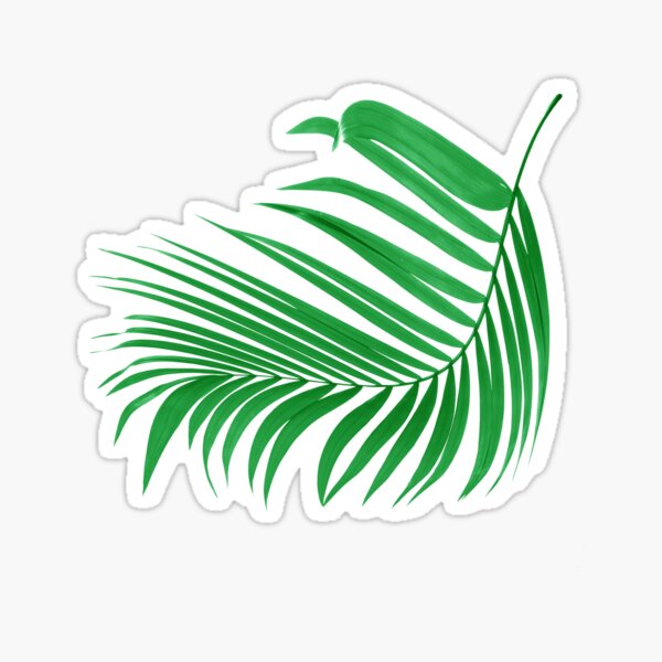 "Tropical palm leaf" Sticker for Sale by PapieShirts | Redbubble