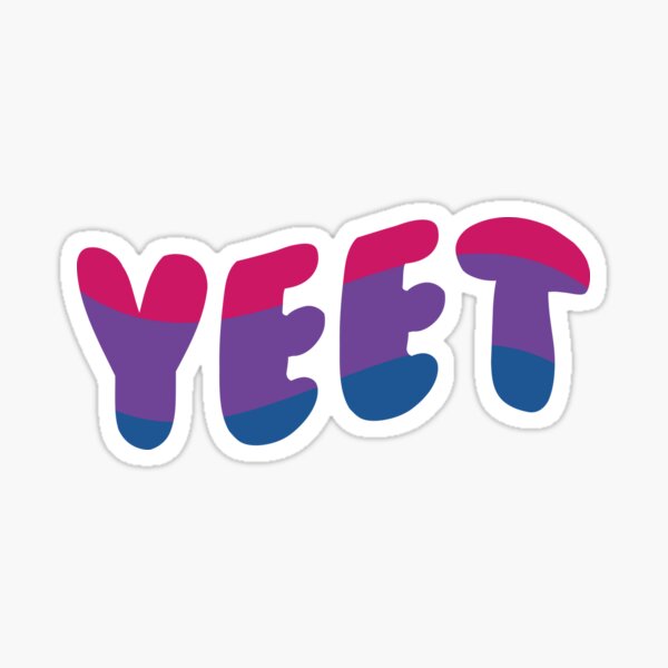 "Yeet Meme Typography Bi Pride Flag Colors Funny LGBTQ Pink Purple Blue ...