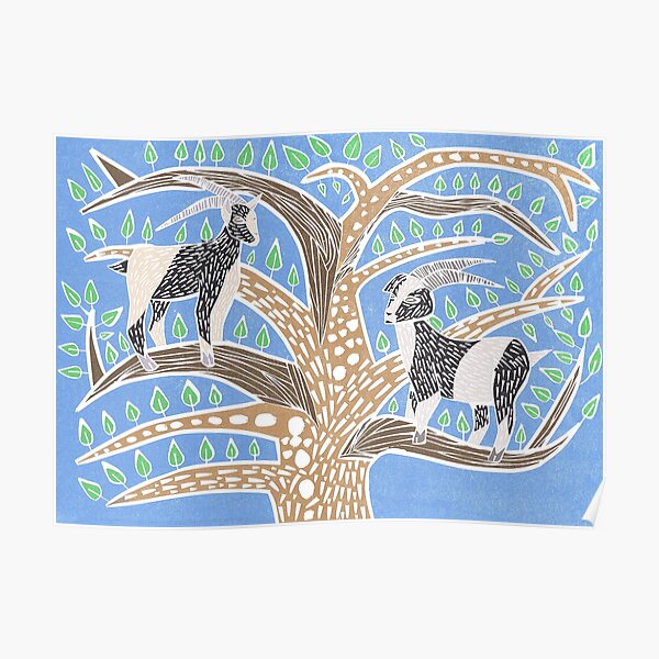 "Goats Loving Trees" Poster by Lydia-Artwork | Redbubble