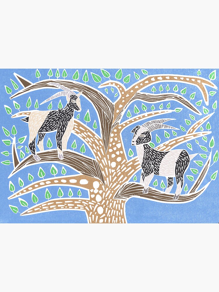 "Goats Loving Trees" Sticker by Lydia-Artwork | Redbubble