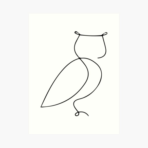 "Owl - One Line - One line" Art Print by Stolziiio | Redbubble