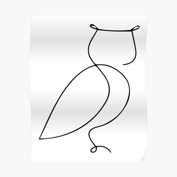 "Owl - One Line - One line" Poster for Sale by Stolziiio | Redbubble