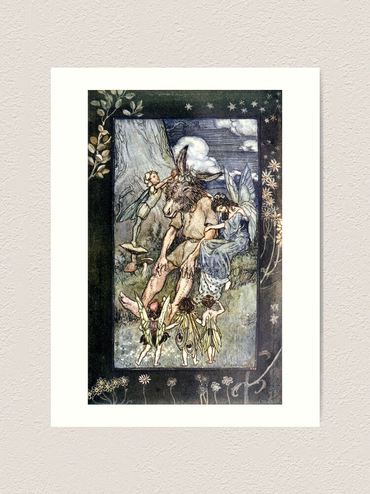 "Bottom and Titania - Midsummer Night's Dream - Arthur Rackham" Art ...