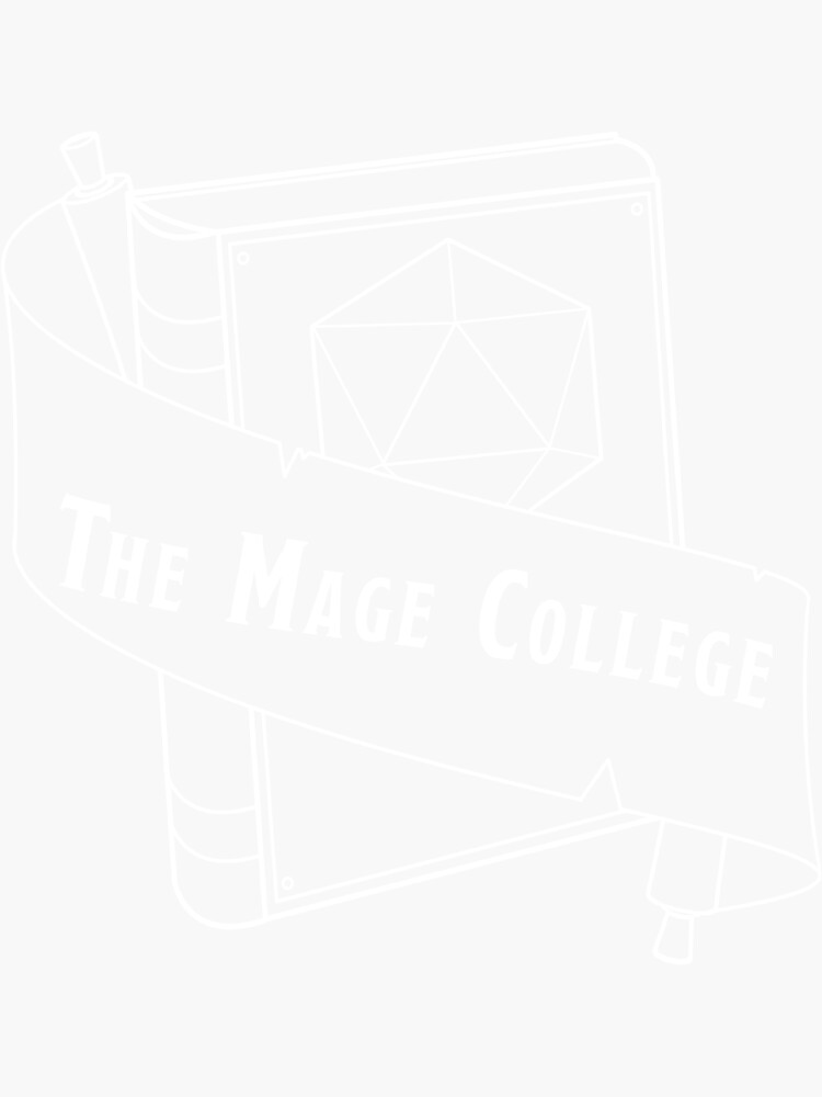 "The Mage College logo White" Sticker for Sale by TheMageCollege ...