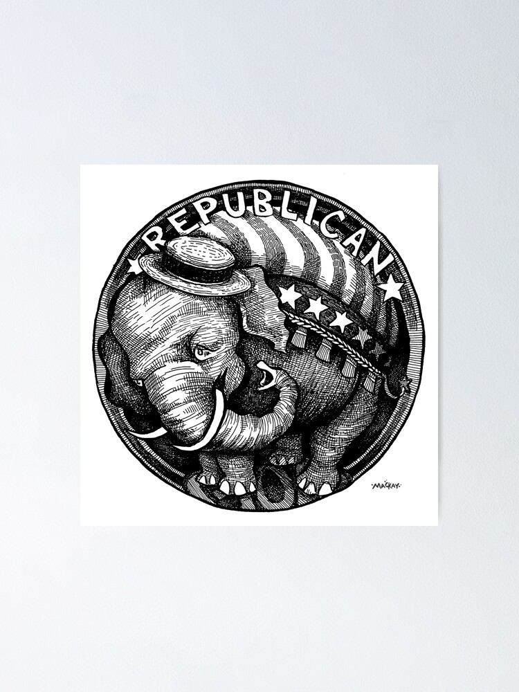 "Republican Elephant" Poster by MacKaycartoons | Redbubble