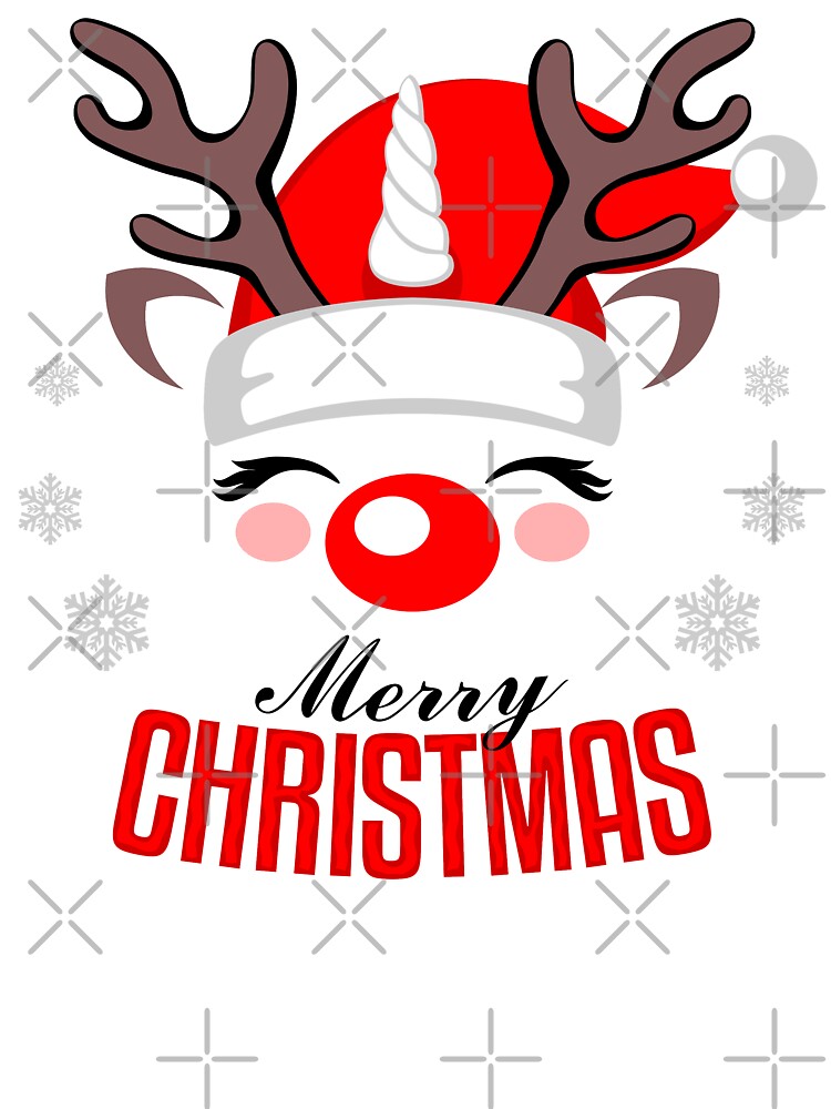 "Unicorn, Reindeer, Merry Christmas" Kids T-Shirt for Sale by iclipart ...