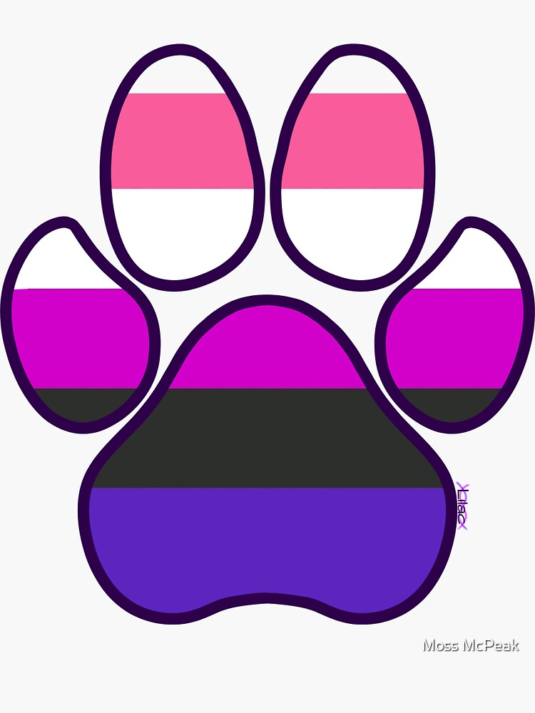 "Furry pride genderfluid paw print" Sticker by Lilac-chan | Redbubble