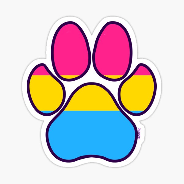 "Furry pride pansexual paw print" Sticker by Lilac-chan | Redbubble