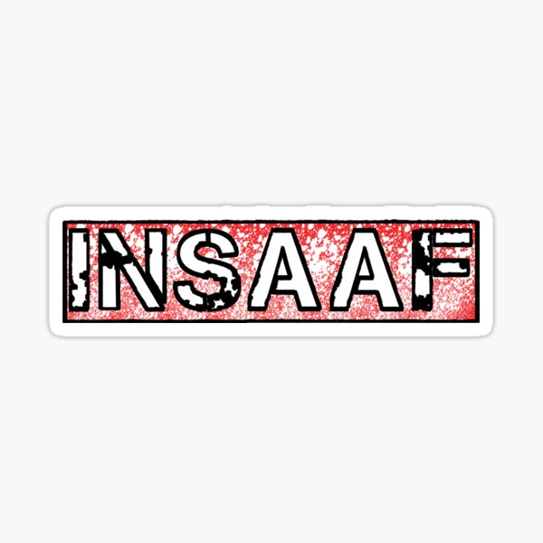 "Insaaf" Sticker for Sale by valienterook | Redbubble