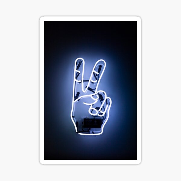 "neon peace sign" Sticker for Sale by maxhurst | Redbubble
