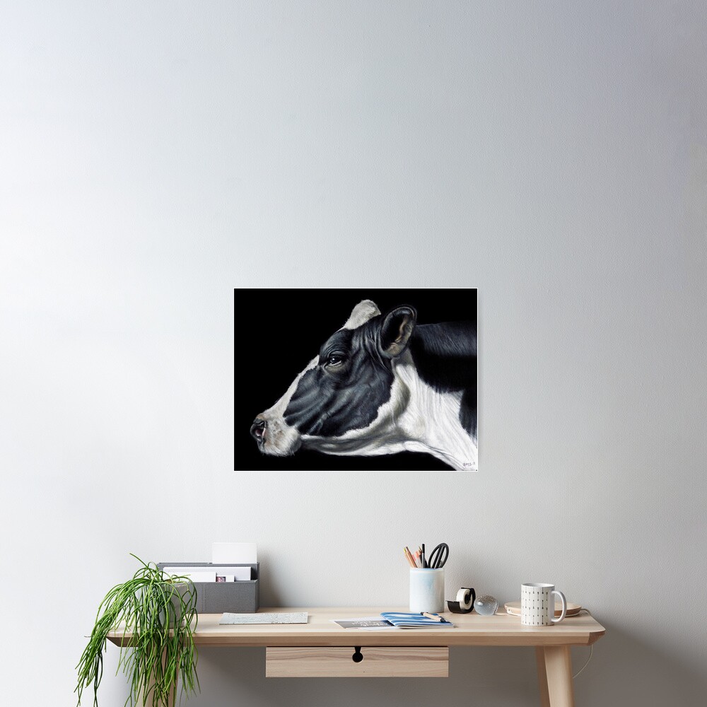"Holstein Friesian Dairy Cow Portrait" Poster by brentms | Redbubble