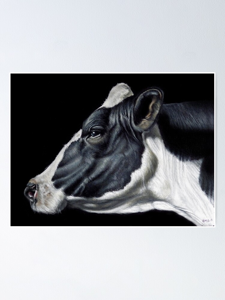 "Holstein Friesian Dairy Cow Portrait" Poster by brentms | Redbubble