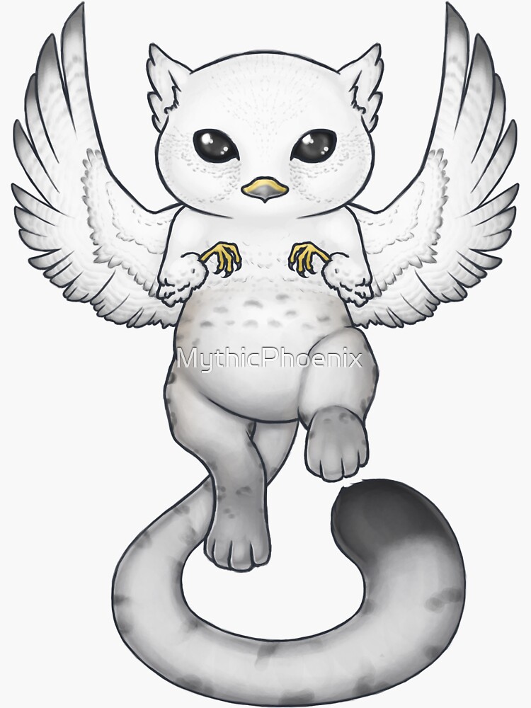 "Chibi Snow Gryphon" Sticker for Sale by MythicPhoenix | Redbubble