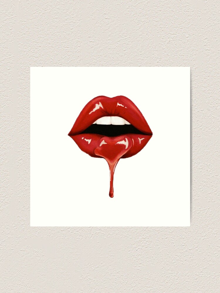 "RED LIP DRIP" Art Print by ani-moskovv | Redbubble