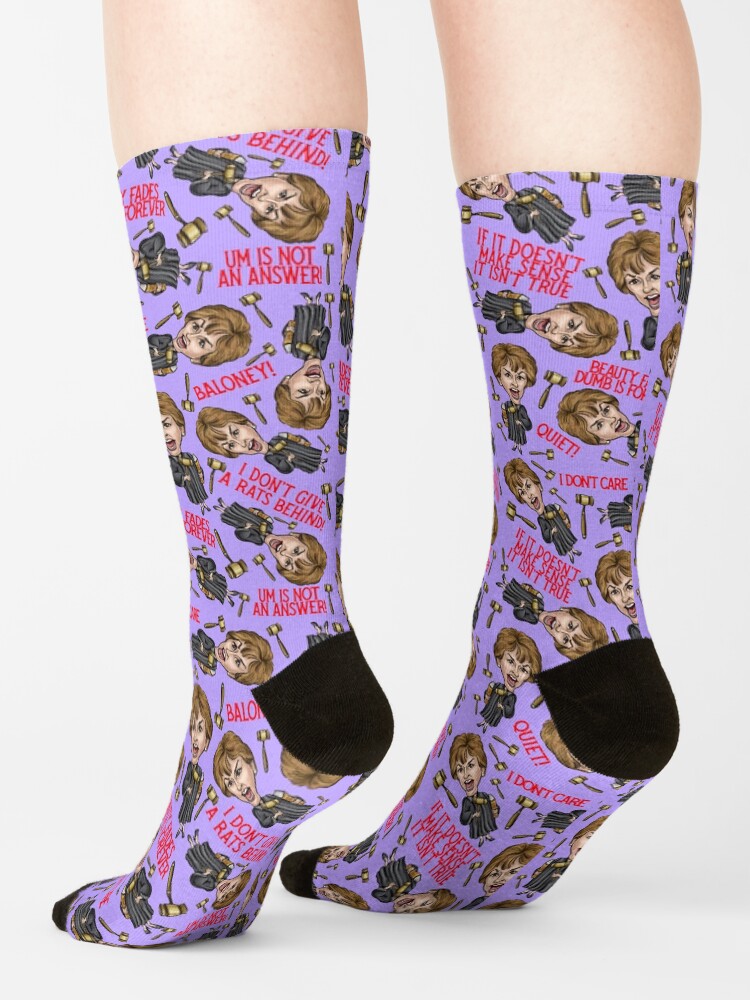 "Purple Judge Judy Print " Socks for Sale by BethLeo | Redbubble