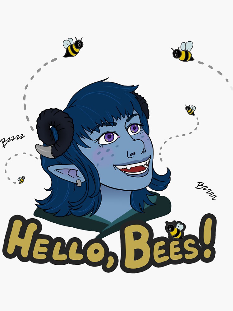 "Jester "Hello Bees!"" Sticker for Sale by jazmtaz | Redbubble