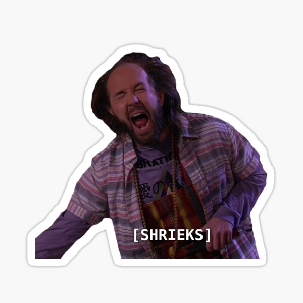 "sikowitz shrieking " Sticker for Sale by carolinemccoy15 | Redbubble
