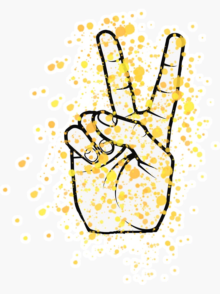 "Yellow/Orange Splatter Paint Peace Sign" Sticker for Sale by lexi1210 ...