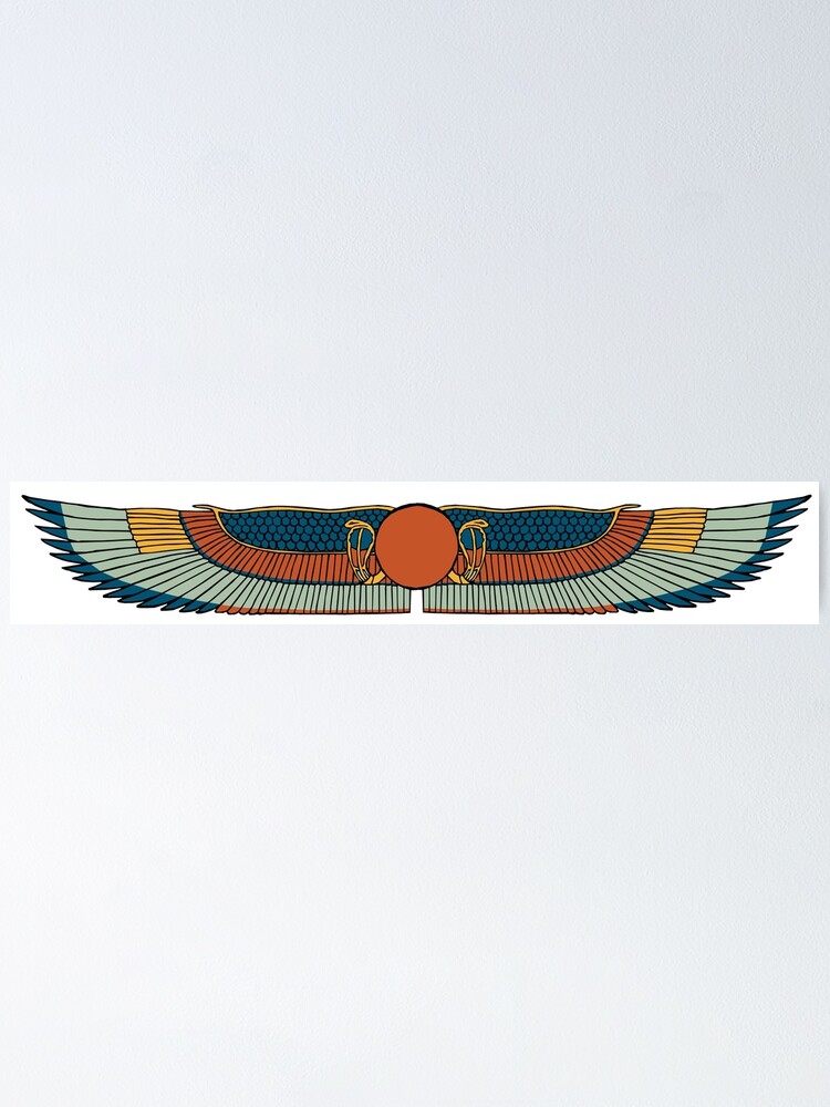 "Winged Sun Disk" Poster for Sale by kamat-egypt | Redbubble