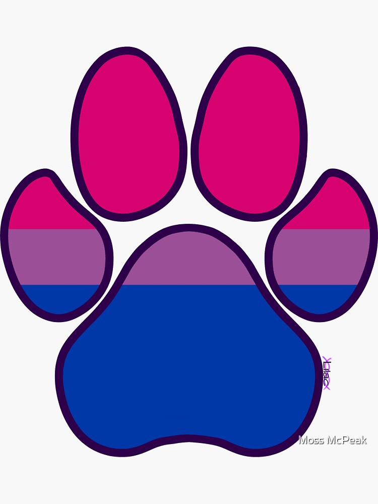 "Furry pride bisexual paw print" Sticker by Lilac-chan | Redbubble