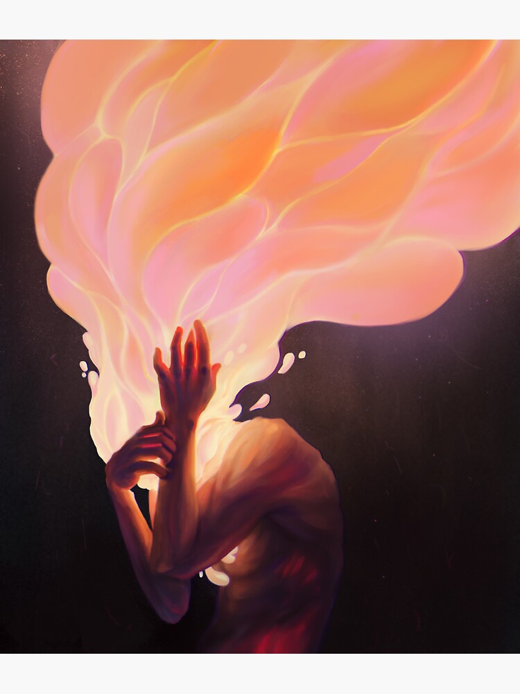 "Burning thoughts " Sticker for Sale by zarydoesart | Redbubble