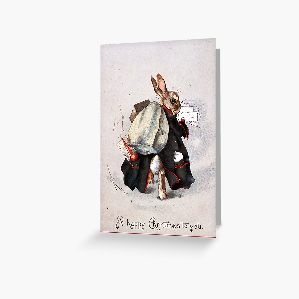 "Christmas Post Rabbit - Beatrix Potter" Greeting Card for Sale by ...