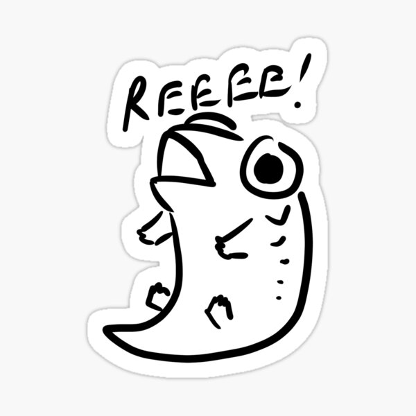 "reee lizard sitting " Sticker for Sale by TheHALOWORKSHOP | Redbubble