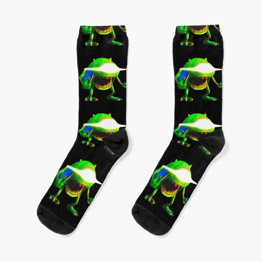 Chaussettes « Deep Fried Mike Wazowski Meme », par Goath | Redbubble