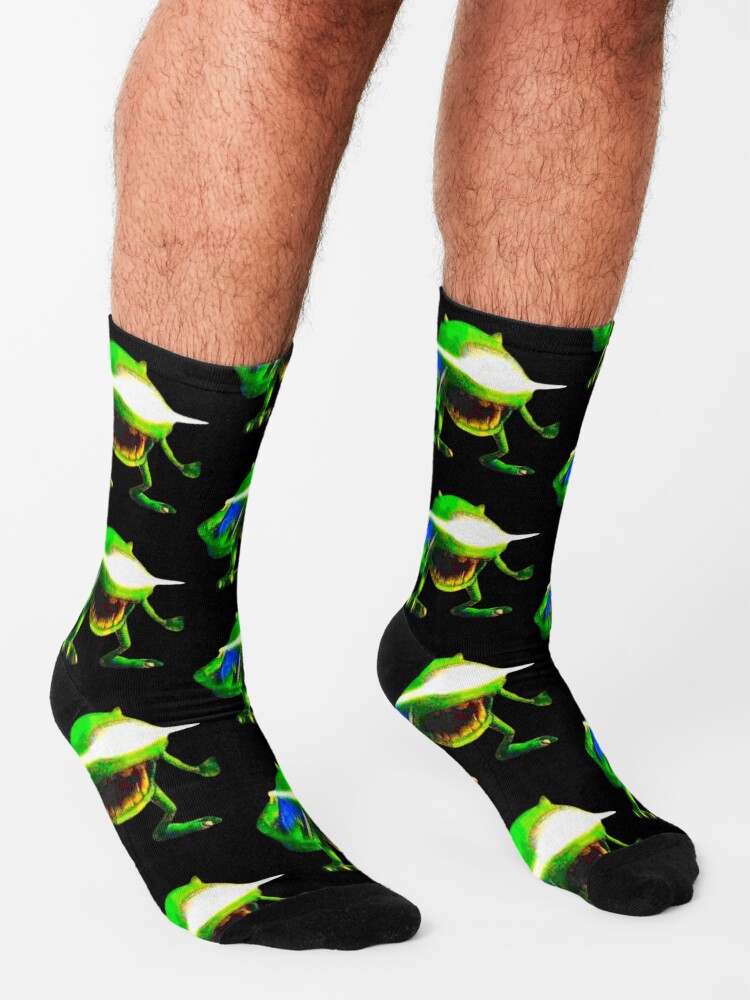 Chaussettes « Deep Fried Mike Wazowski Meme », par Goath | Redbubble