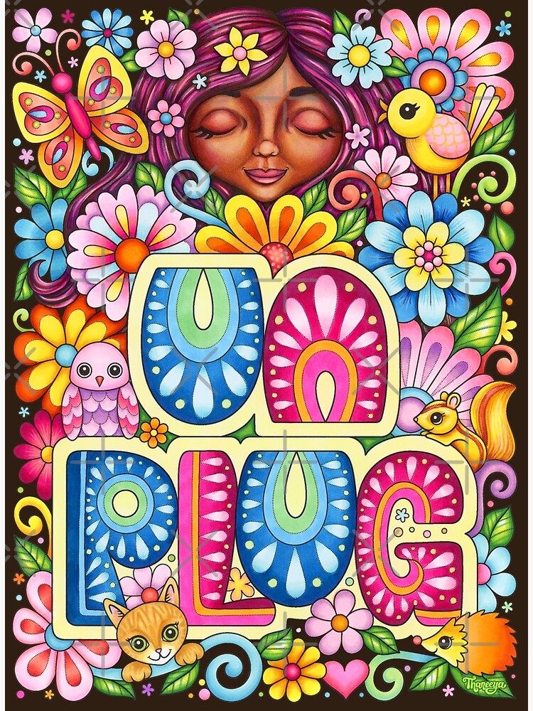 "Unplug - Colorful Happy Portrait Art with Flowers by Thaneeya McArdle ...
