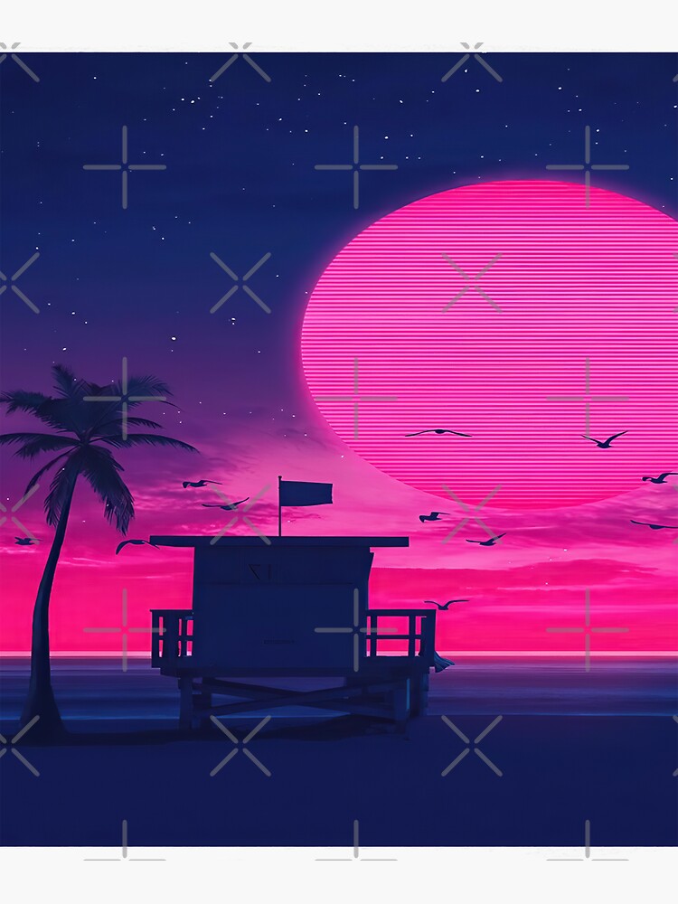 "Outrun Sunset Retro California" Sticker for Sale by frigamribe88 ...