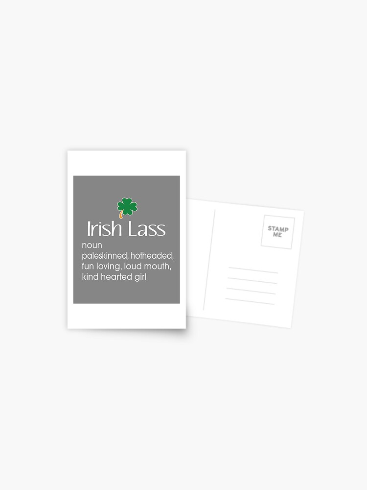"Funny Irish Lass Definition Gift for Irish Gifts" Postcard for Sale by ...