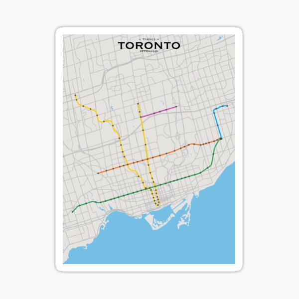 "Toronto Transit Map" Sticker by CPTVDesign | Redbubble