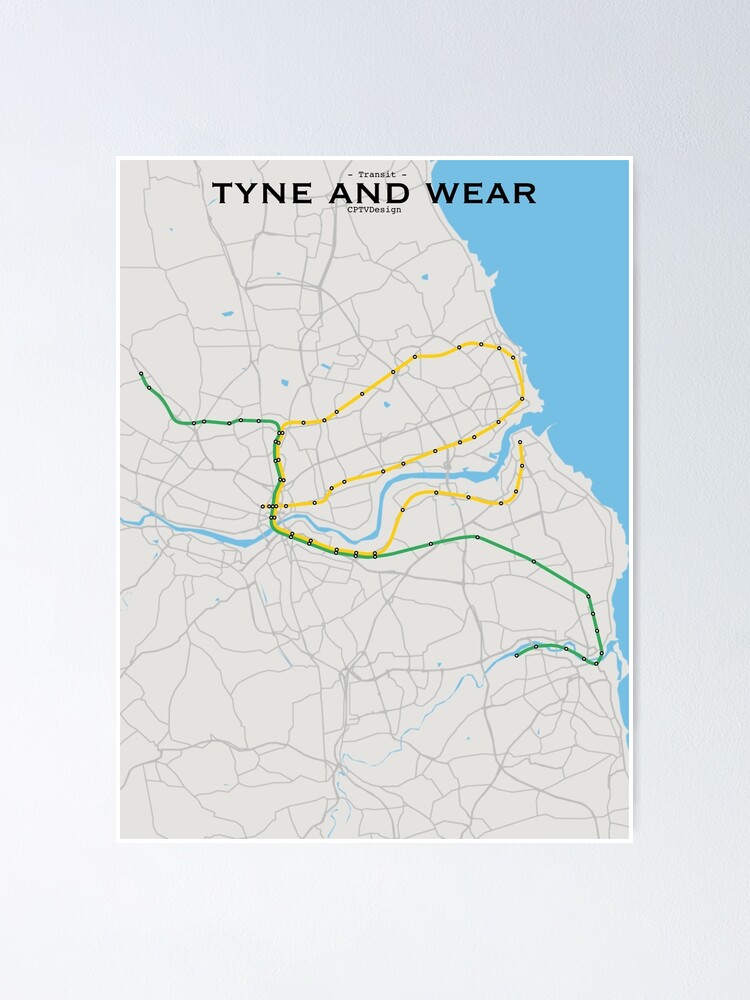 "Tyne and Wear Transit Map" Poster by CPTVDesign | Redbubble