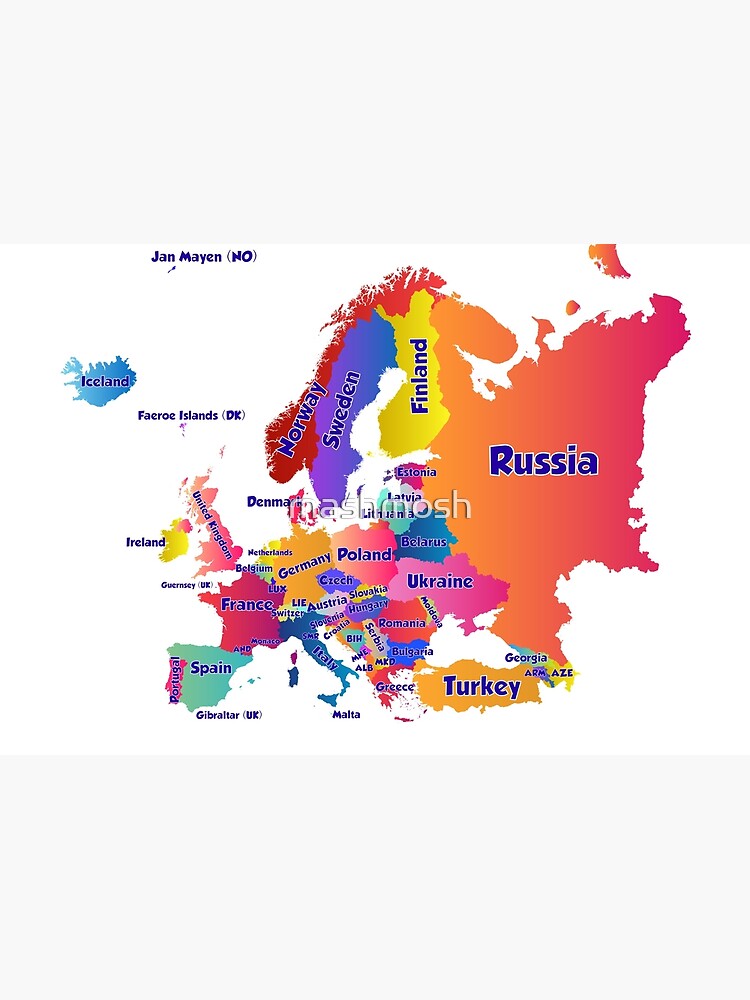 "Political map of Europe borders and country names" Hardcover Journal ...