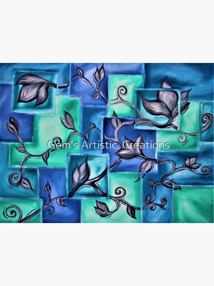 "Blue Vine" Sticker for Sale by GreenGeckoArt | Redbubble