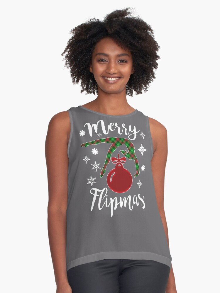 "Top Fun Merry Flipmas Christmas Gymnastics Design" Greeting Card for ...