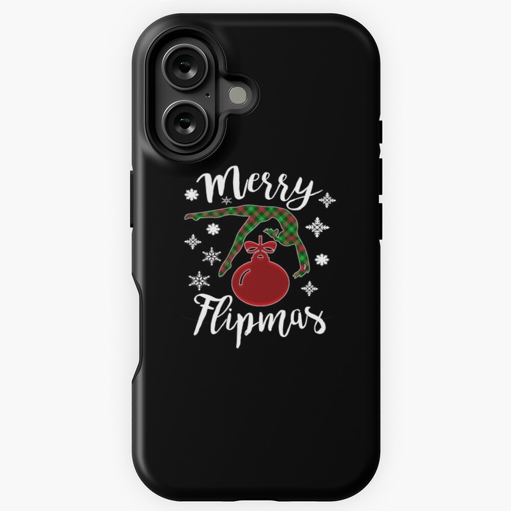 "Top Fun Merry Flipmas Christmas Gymnastics Design" Greeting Card for ...