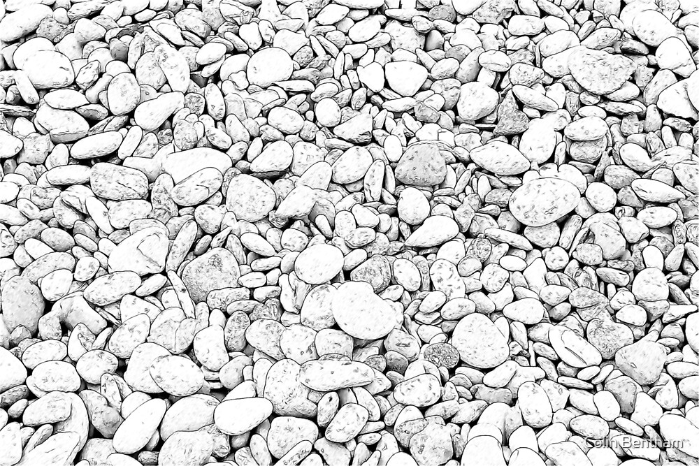 "Beach Pebbles Outline" by Colin Bentham | Redbubble
