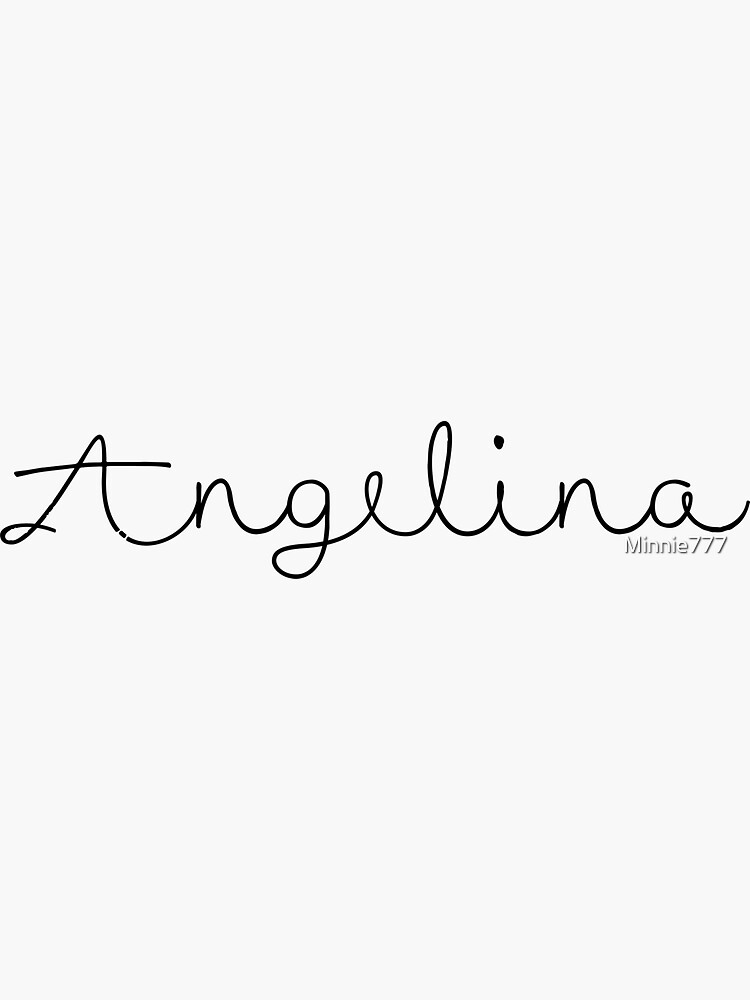 "Angelina Cute Cursive" Sticker for Sale by Minnie777 | Redbubble
